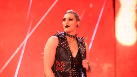 See MOTIONLESS IN WHITE play RHEA RIPLEY to the ring at WRESTLEMANIA
