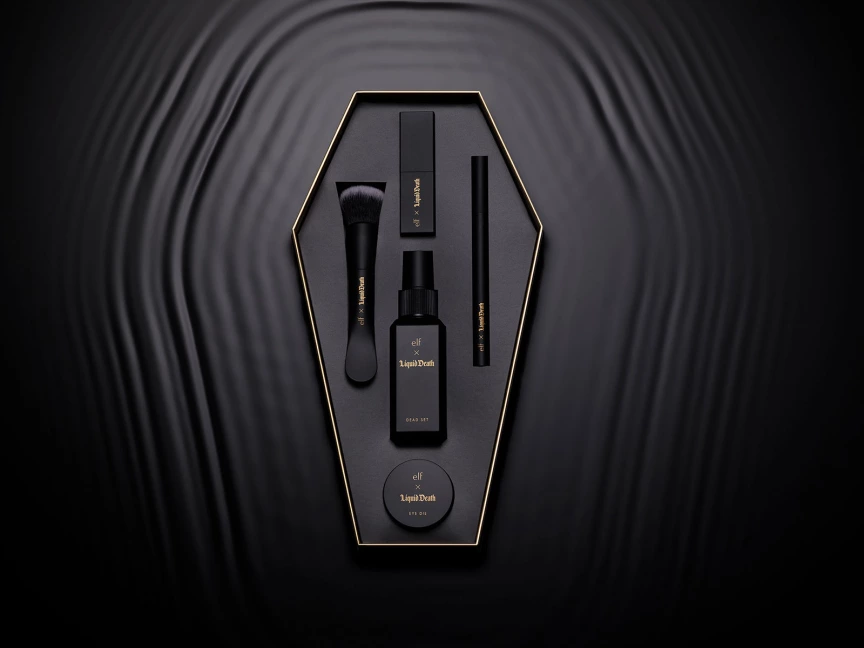 LIQUID DEATH and E.L.F. COSMETICS team for Corpse Paint makeup kit