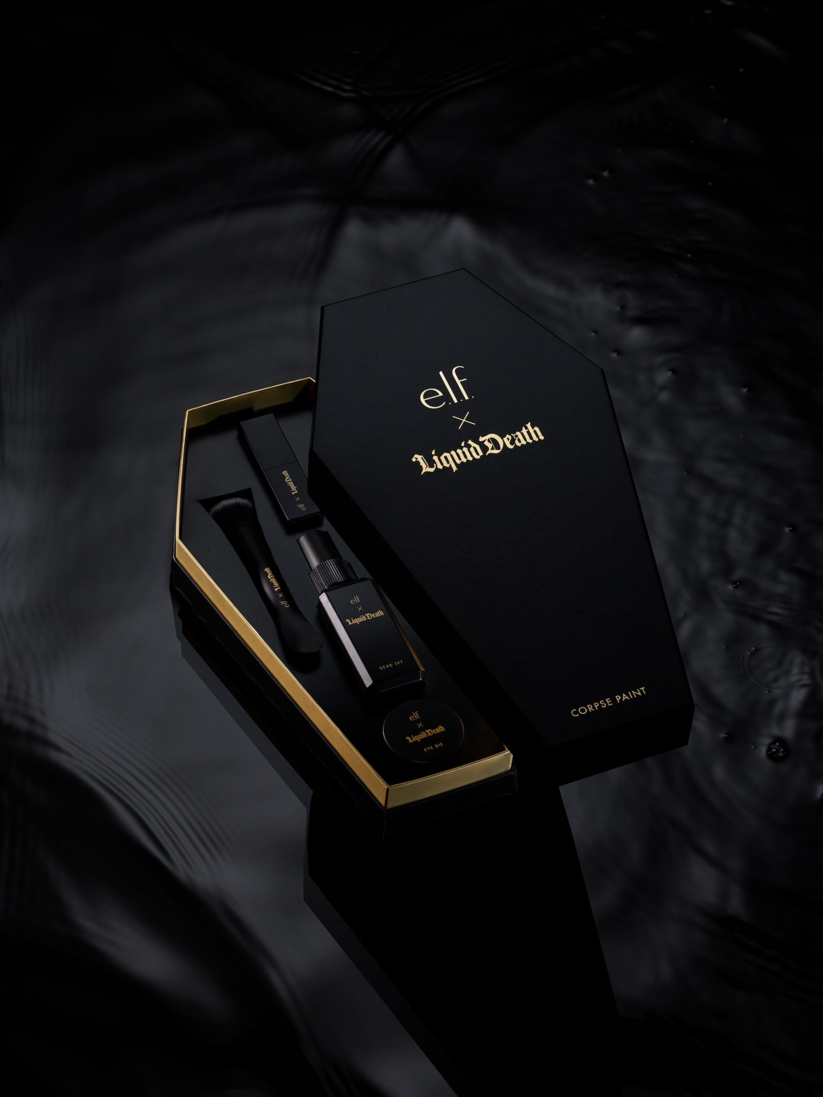 LIQUID DEATH and E.L.F. COSMETICS team for Corpse Paint makeup kit