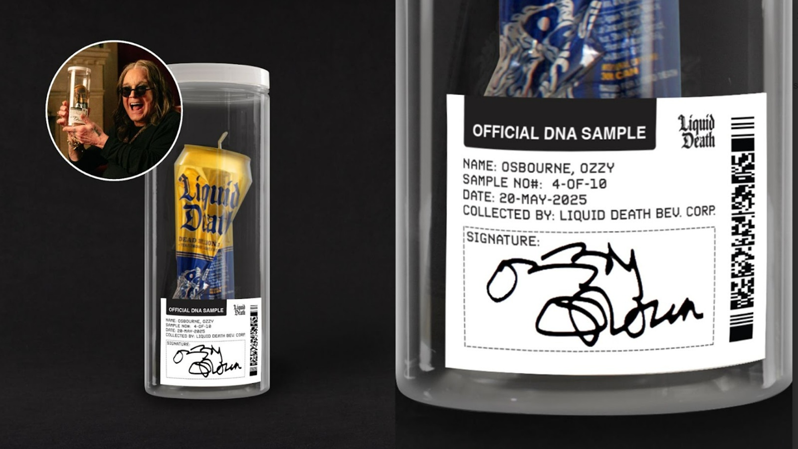 LIQUID DEATH to release limited-edition ice-tea cans containing OZZY's DNA