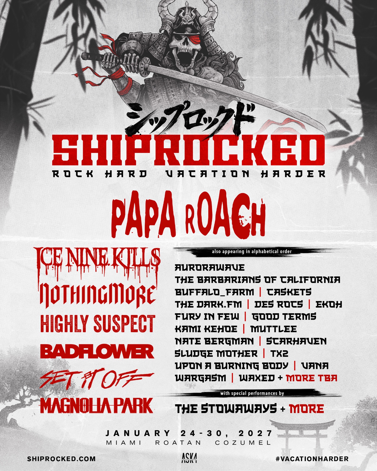 PAPA ROACH headline ShipRocked 2027